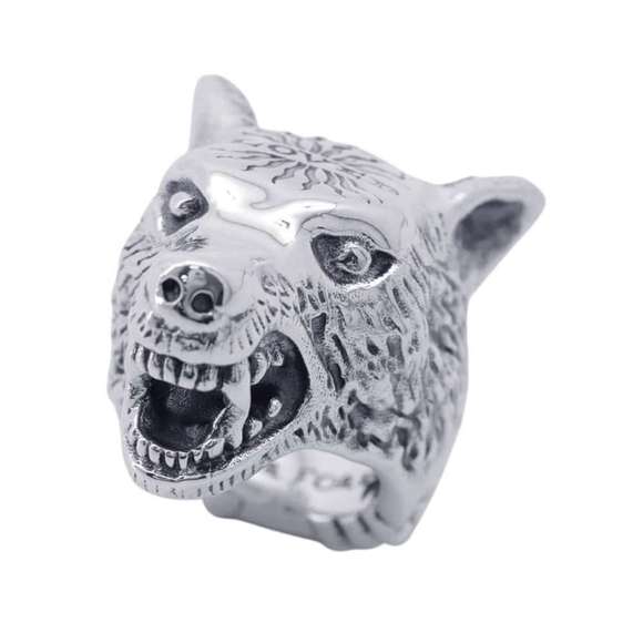 Gucci | Jewelry | Gucci Ring Anger Forest Wolf Head Sv925 Size 9 47690 ...
